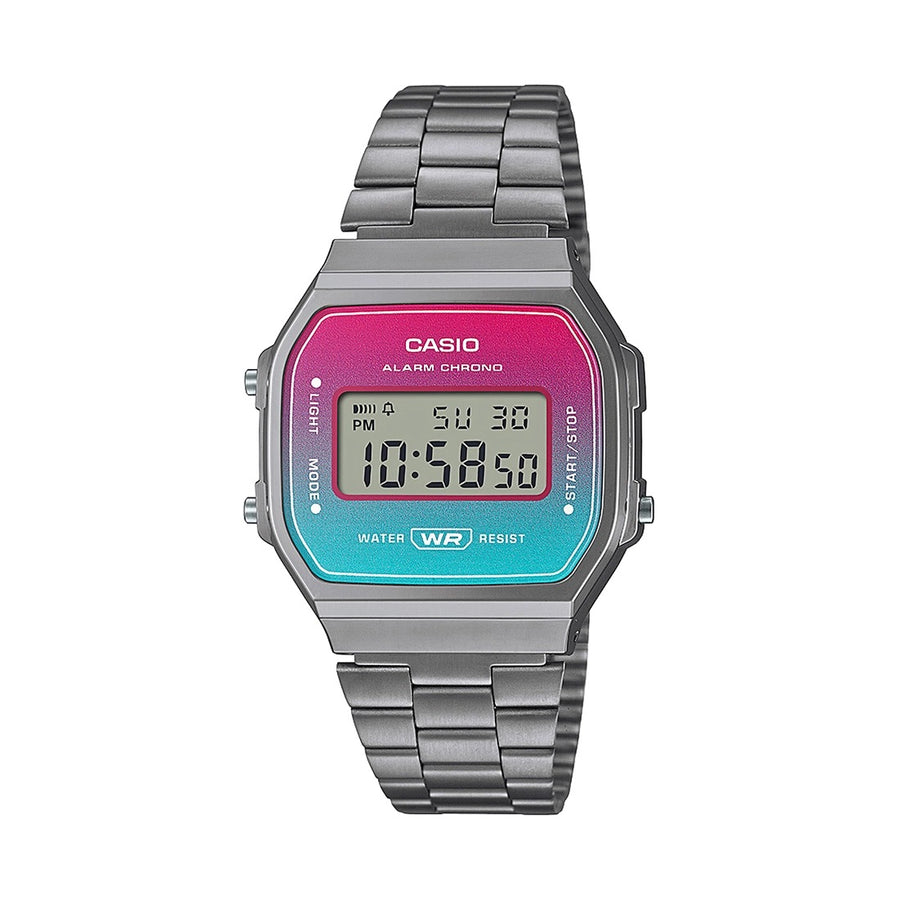 Casio Vintage Silver Vintage Digital Watch Stainless Steel, A168WERB-2 ...